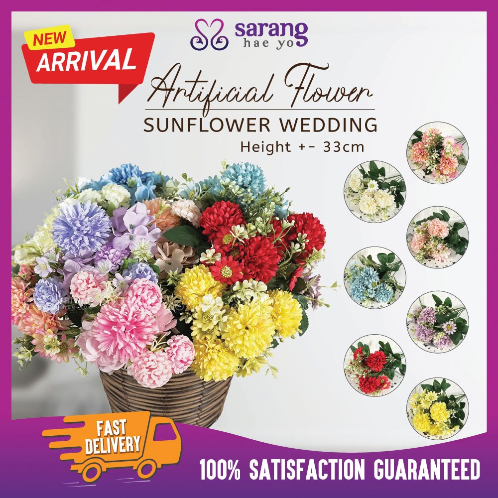 Artificial Sunflower Wedding Decoration Bunga Matahari Hiasan Dulang ...
