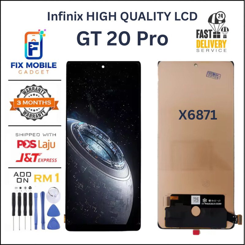 LCD Compatible for Infinix GT 20 Pro 5G X6871 / Note 40 4G X6853 GRED ...