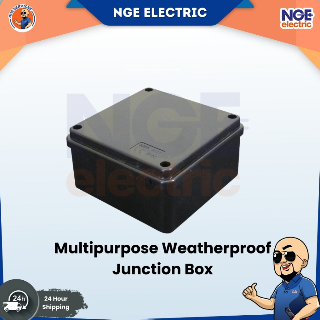 PVC| BLACK 4x4x2 Black PVC Multipurpose Weatherproof Enclosure Box ...