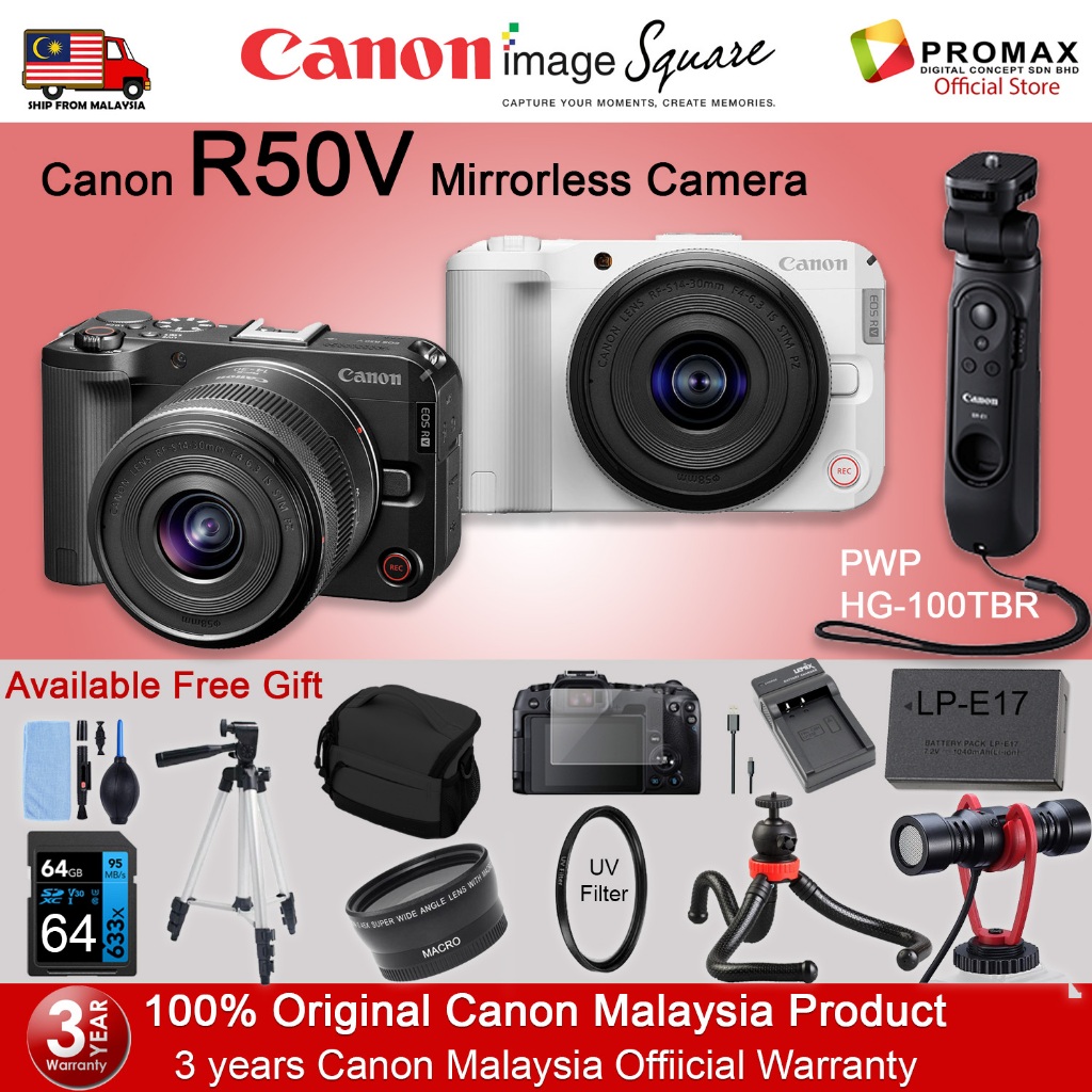 Canon EOS R50V with lens RF-S14-30mm F4-6.3 IS STM PZ Canon Malaysia ...