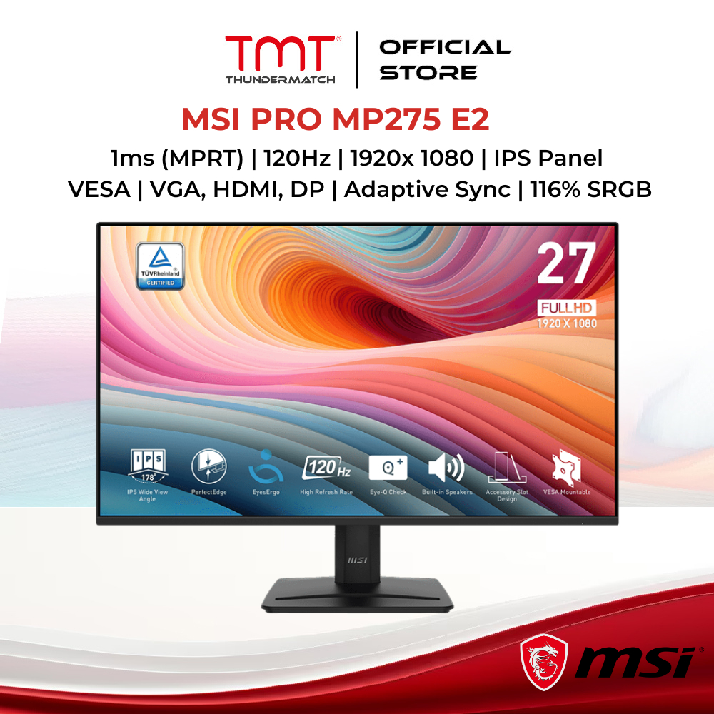 MSI PRO MP275 E2 27" Monitor | 1ms (MPRT) | 120Hz | 1920x1080 | IPS ...