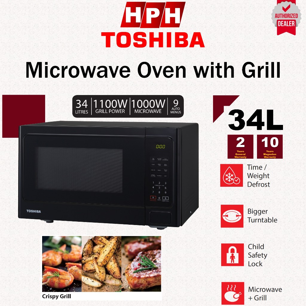 Toshiba Microwave Oven (20L) MWP-MM20P(WH) / MW-MG20P(BK) / ER-SGS20(K)MY / SGS20 | Shopee Malaysia