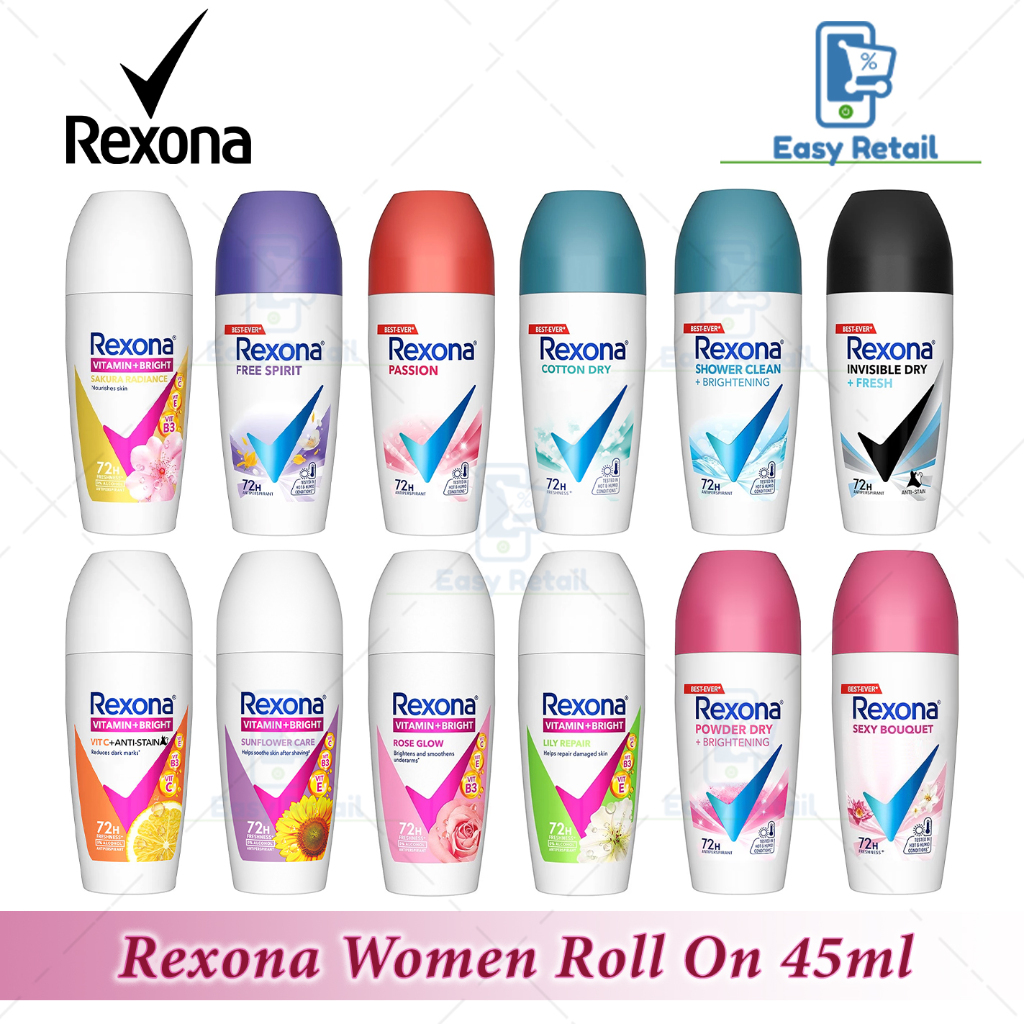 Rexona Women Deodorant Roll On 45ml [Passion / Sexy Bouquet / Rose / Sakura / Lily / Shower ...