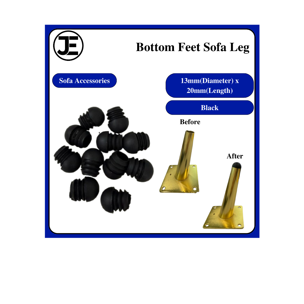 (10PCS/ORDER) RUBBER FEET STOPPER PVC SOFA LEG REPAIR SOFA DIY Round ...