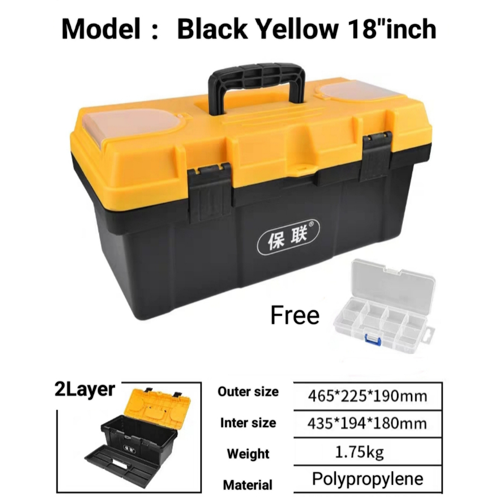 Tool Box Heavy duty Multipurpose 2 Layar Big Box Alat Kotak Tool Box ...