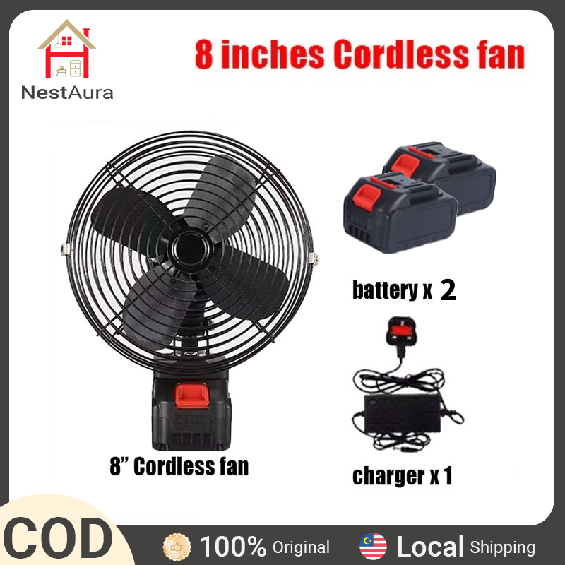 Charge Cordless 8 inch Portable Fan High Power Outdoor Desktop Cooling ...