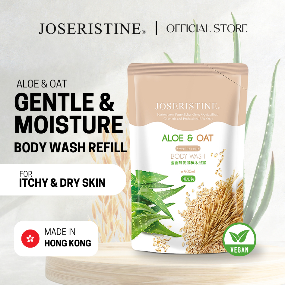 JOSERISTINE Aloe & Oat Gentle Body Wash Refill Pack 900ml/Vegan/Dry ...