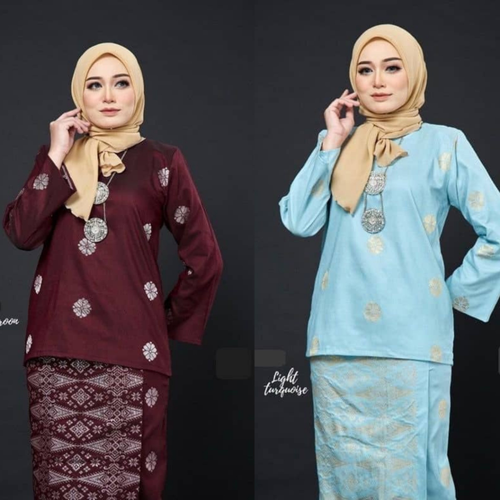 Baju Kurung Kedah Songket Tenun Bunga Tabur, Baju Raya 2025 viral, Baju ...