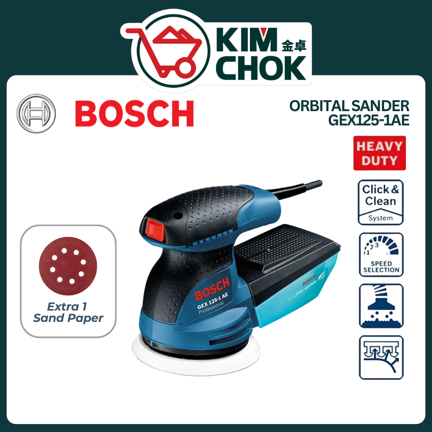 BOSCH Orbital Sander GEX125-1 AE | Professional Eccentric Disc Sander ...