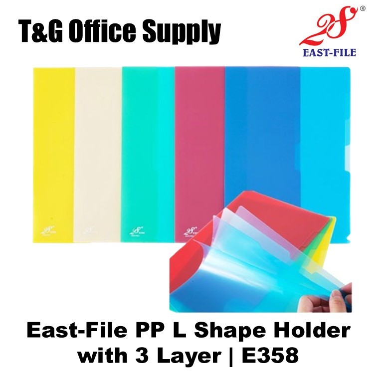 East-File | E 358 A4 L-Shape PVC holder folder with 3 Layer Holder | Shopee Malaysia