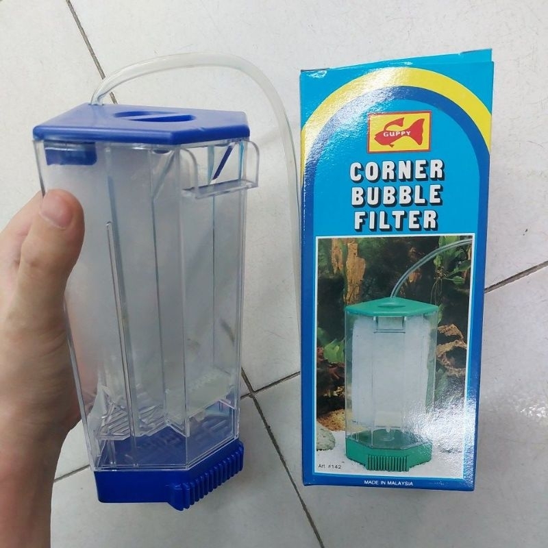 Guppy Corner Bubble Filter Plastic Fish Tank Aquarium Air Pump Cleaner ...
