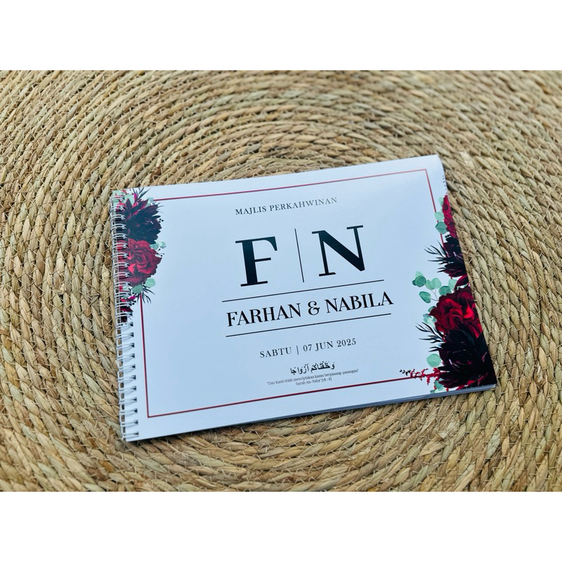 Guestbook Kahwin Custom Nama dan Design Buku Ucapan Tetamu Guest Book ...