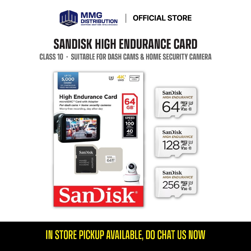 SanDisk High Endurance microSD Card (64GB/128GB/256GB) - READY STOCK ...