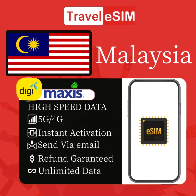 Malaysia eSIM Maxis Digi Unlimited Data Plan - INSTANT DELIVERY via ...
