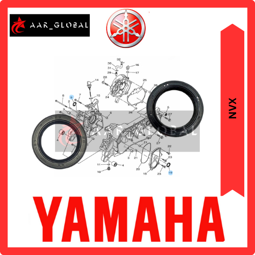 NVX V1 V2 / AEROX V1 V2 CVT / CRANKCASE OIL SEAL 93102-24802 & 93102 ...