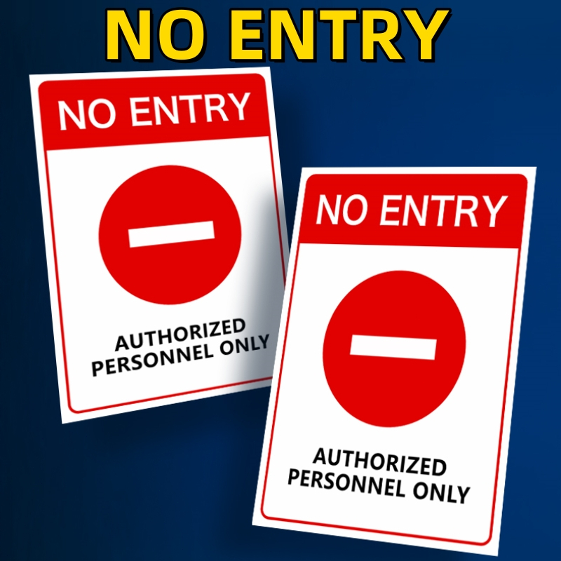 Warning No Entry Authorised Personnel Only Decal PVC Sticker | Shopee ...