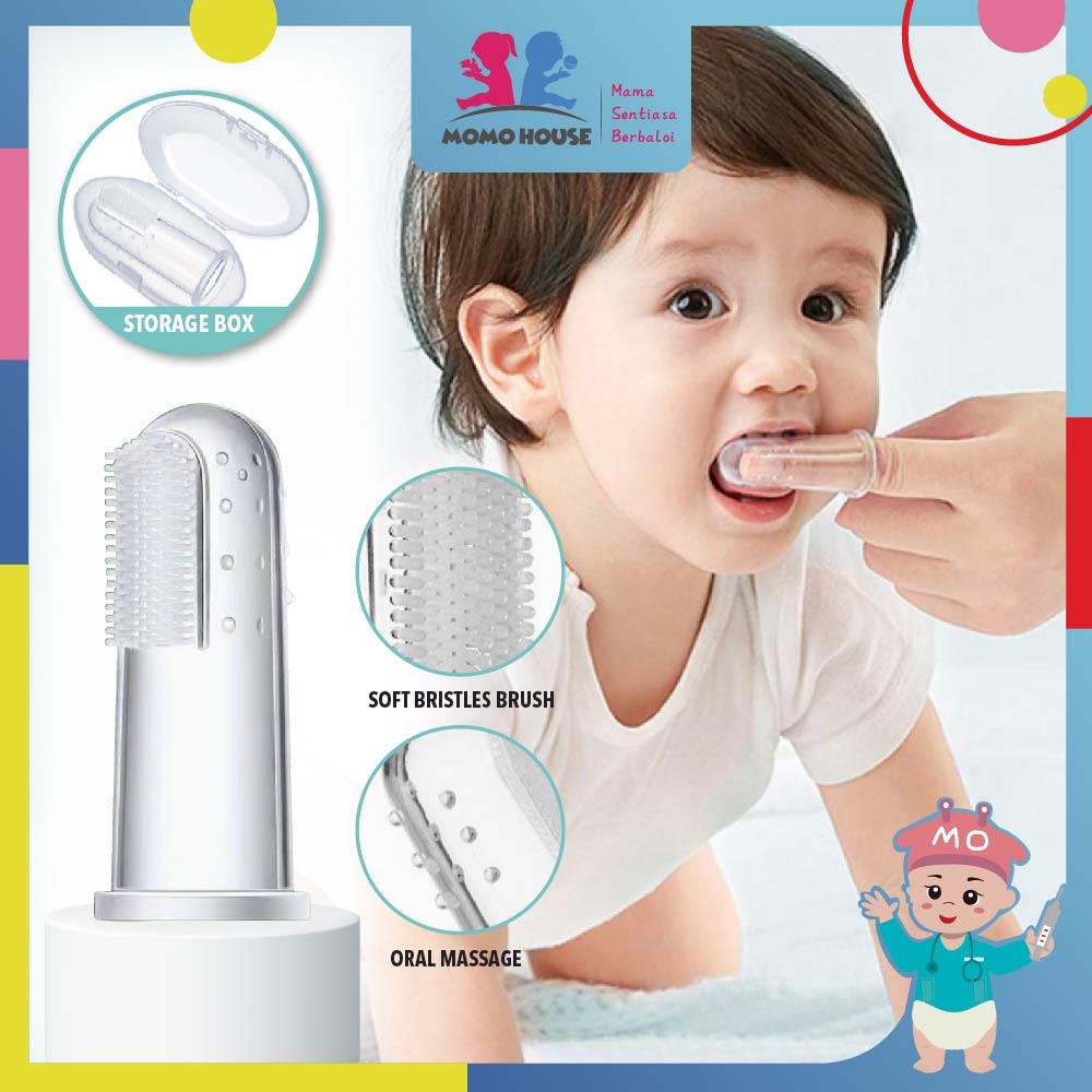 Baby Silicone Finger Toothbrush & Gum Massager With Hygiene Storage Box ...
