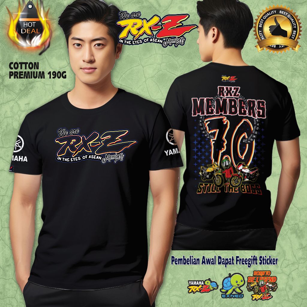 📍Cotton Premium 190g📍Tshirt Baju RXZ MEMBER 7.0 Graphic Tee | Shopee ...