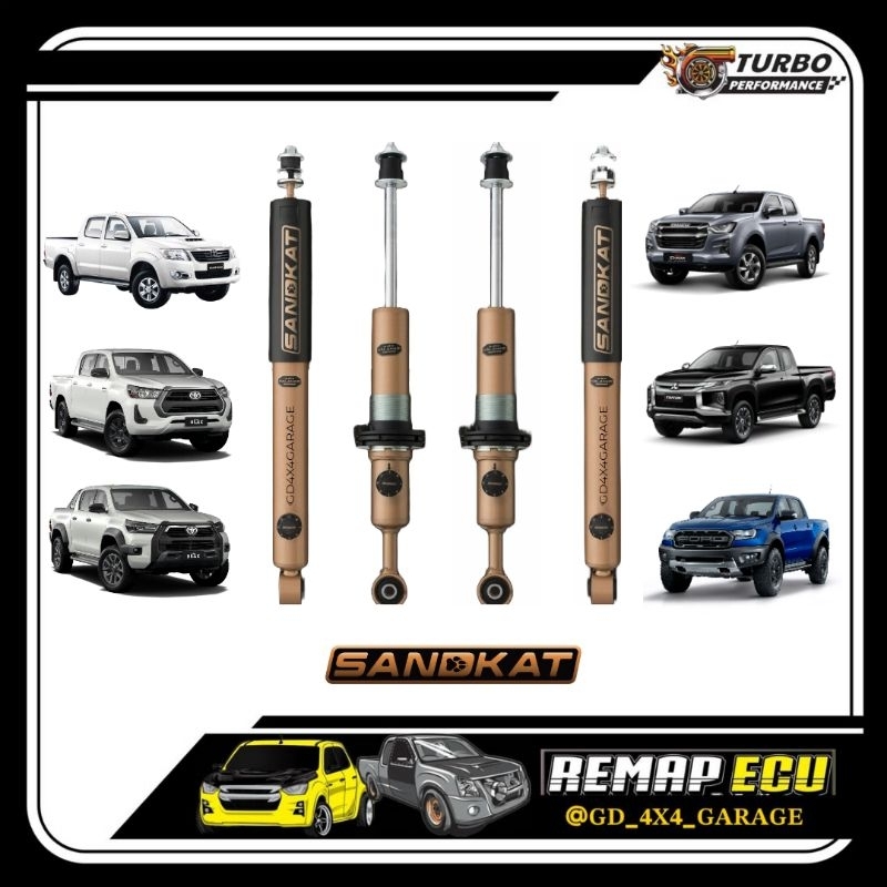 SANDKAT 8 STAGE HI LOW SOFT HARD ADJUSTABLE SHOCK ABSORBER FOR TOYOTA ...