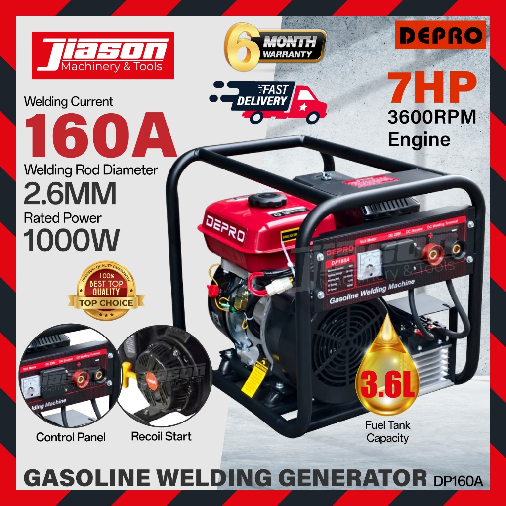 DEPRO DP160A 7HP Gasoline Welding Generator / Penjana | 1000W | Heavy ...