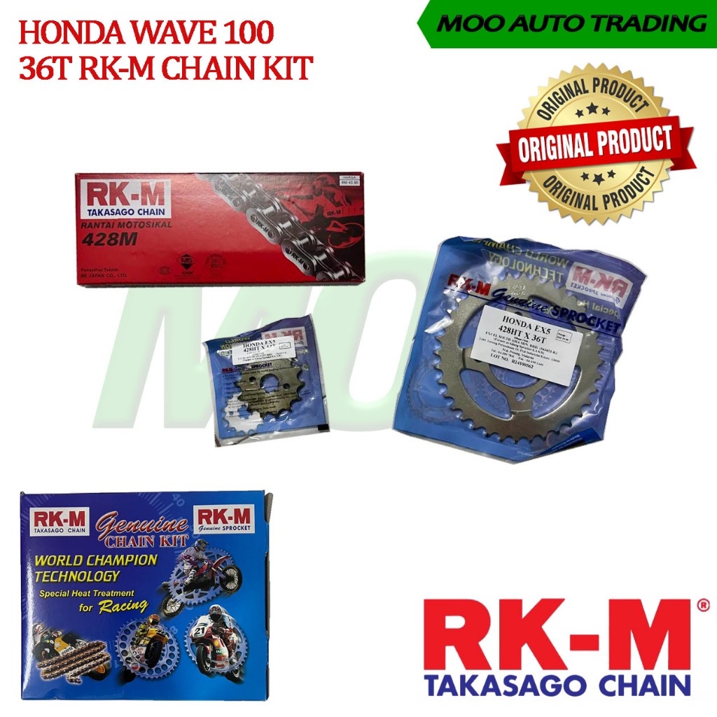 HONDA WAVE100 RKM RK-M CHAIN KIT / SPROCKET SET | Shopee Malaysia