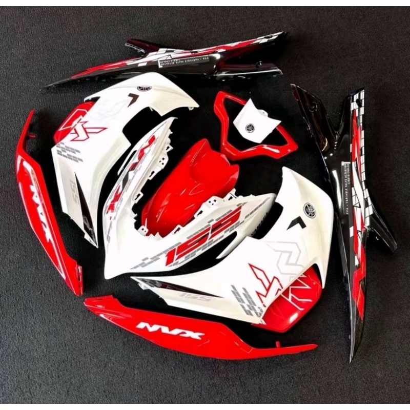 nVX V2 AEROX 2025 RED PUTIH COVER SET TAMPAL SIAP STICKER | Shopee Malaysia