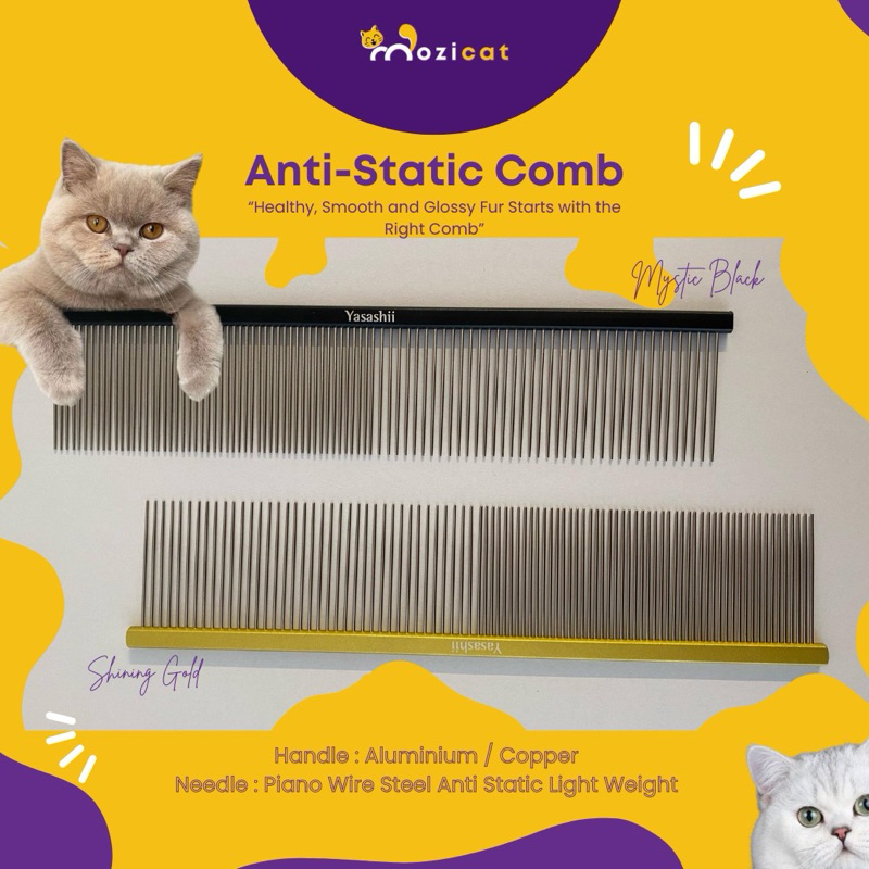 Yasashii Anti-Static Pet Comb | buttercomb | Aluminium & Piano Wire ...