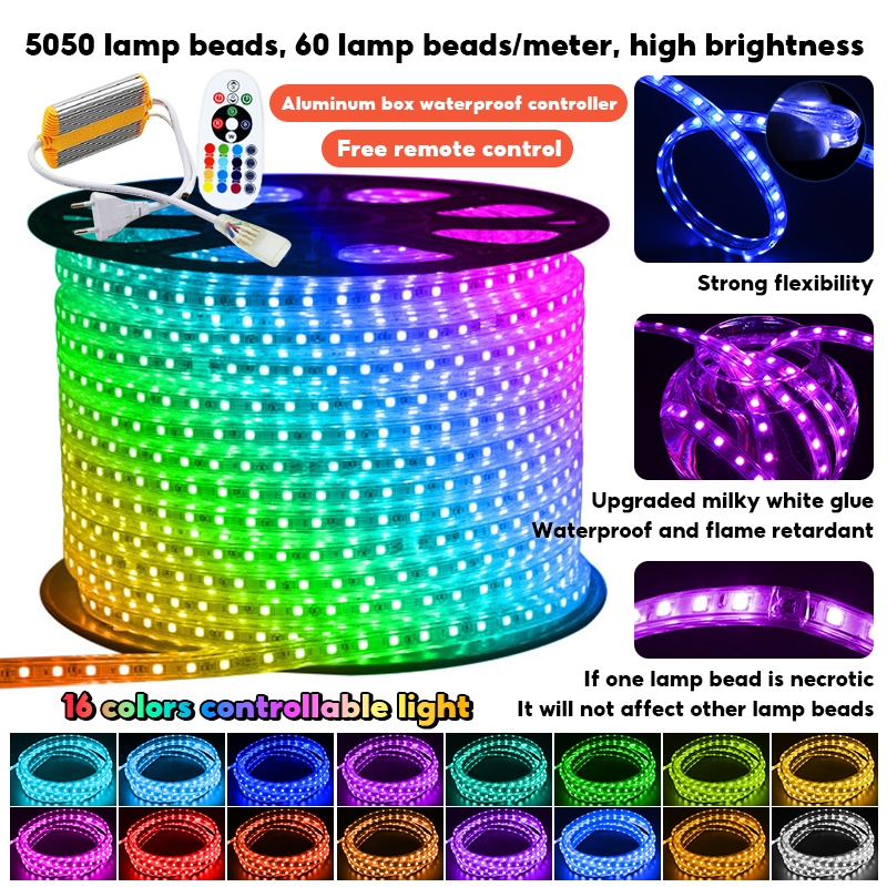 Waterproof RGB LED Strip 5 - 20M Bluetooth&Remote Control Adjustable ...