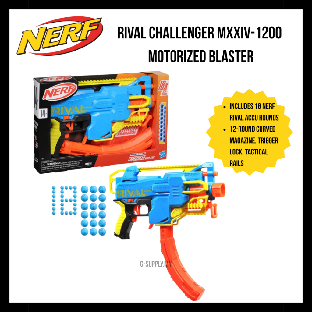 NERF Rival Challenger MXXIV-1200 Motorized Blaster, Curved 12 Round ...