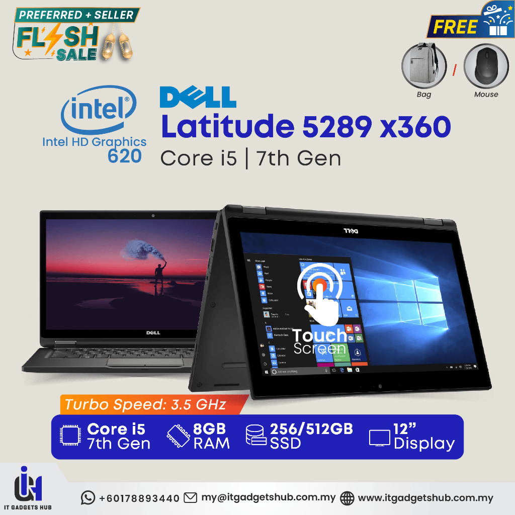 Dell x360 Convertible Gaming Laptop | Latitude 5289 Core i5 i7-7th 8th ...
