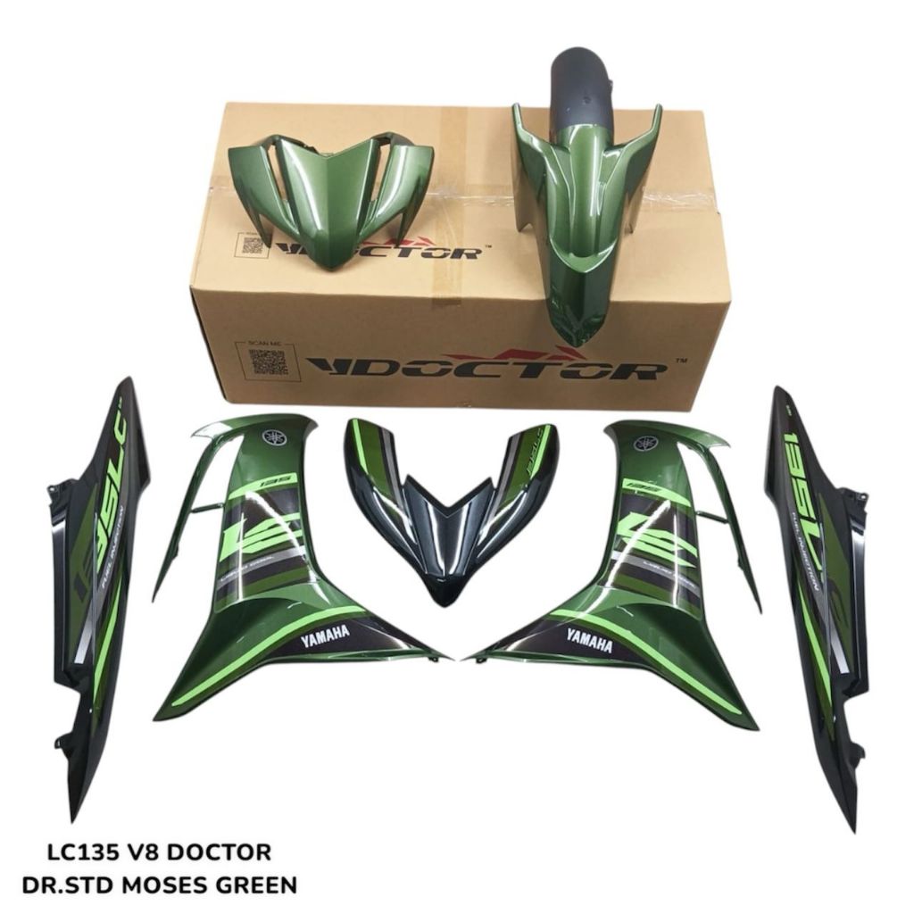 COVERSET YAMAHA LC V8 FI STD DESIGN DR MOSS GREEN DOCTOR SIAP TANAM ...