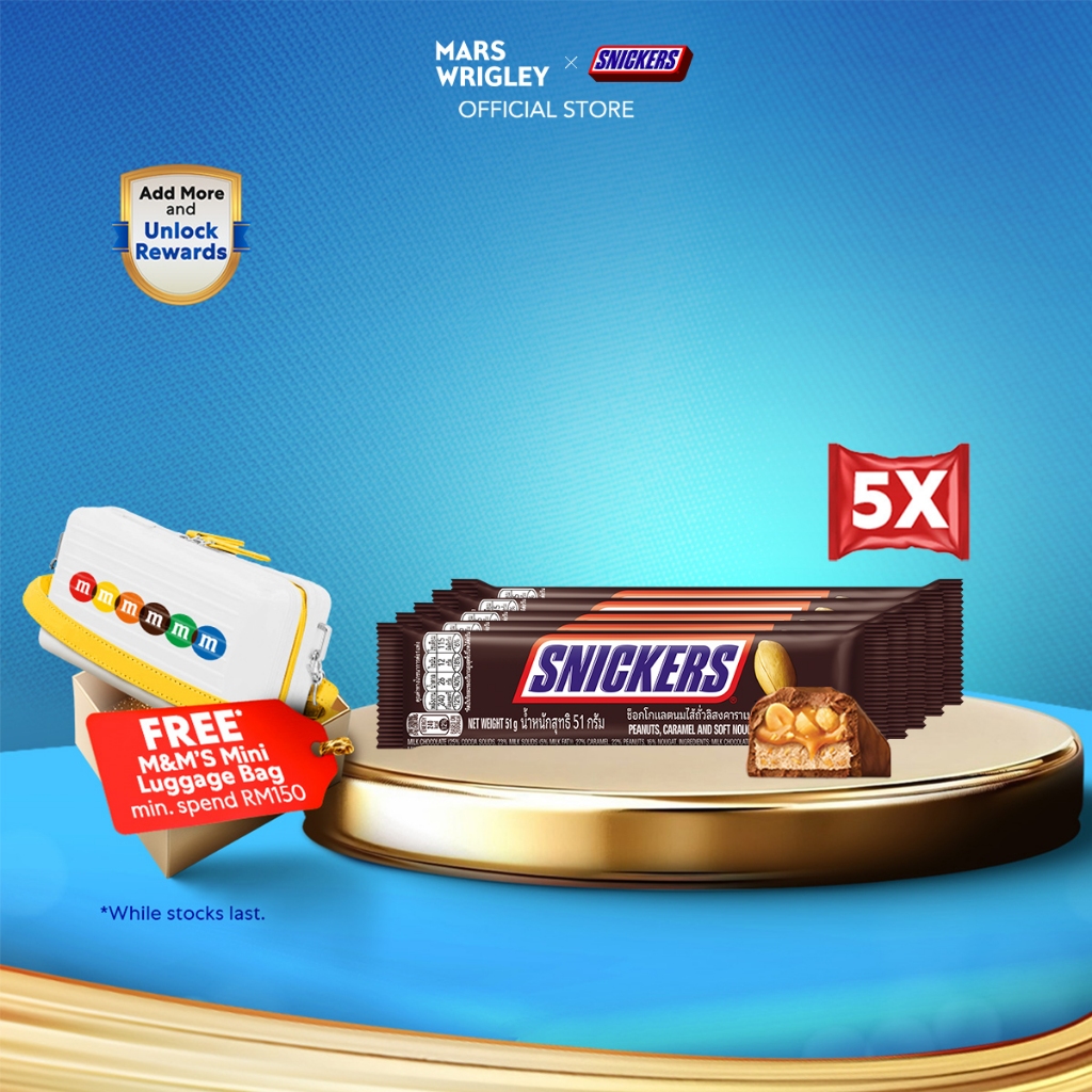 -MINGYU's Favorite- [Bundle of 5] Snickers Peanut Bar Single 51g ...