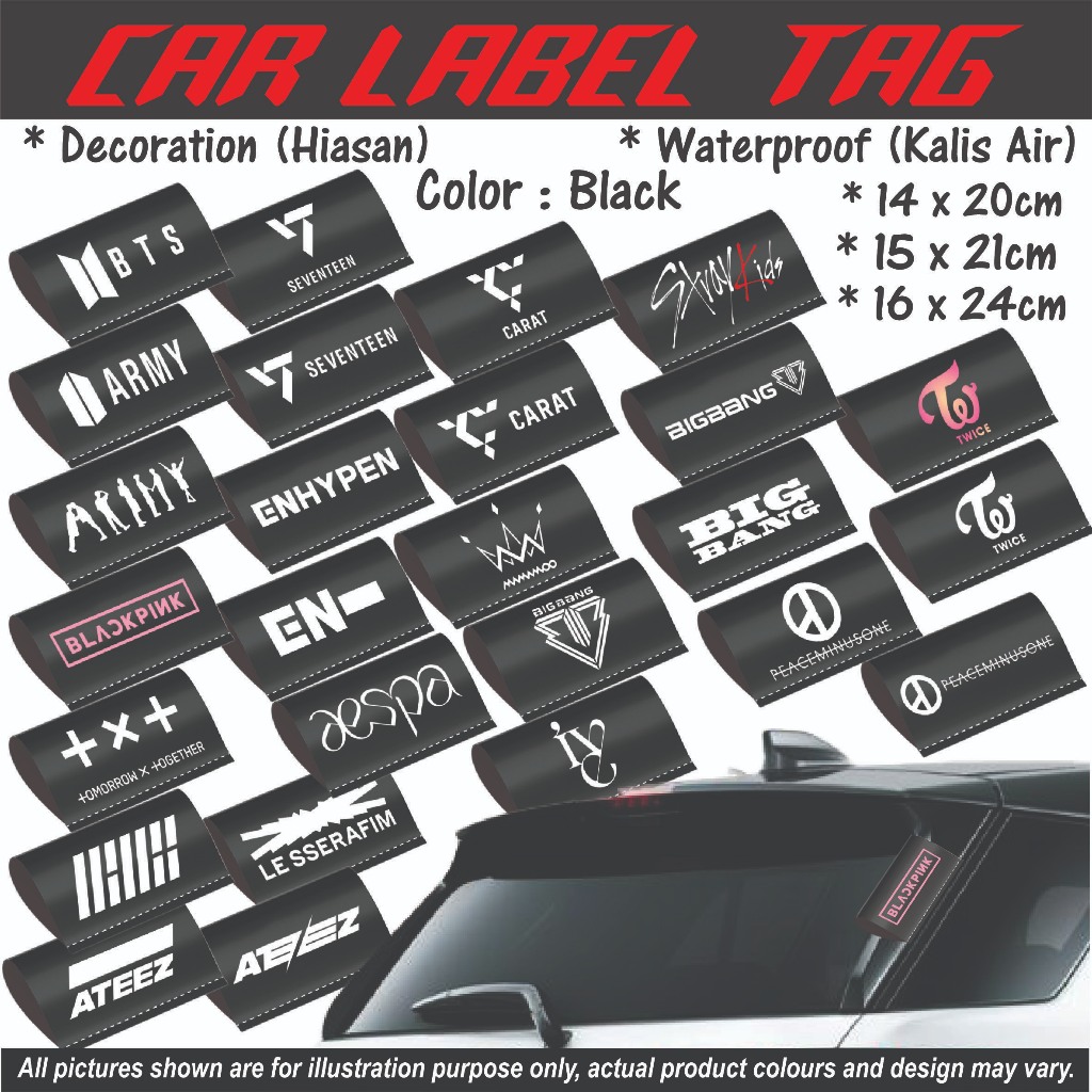 Car Label Tag Trunk Door Label Tag Exterior Decoration Kpop Black Color ...