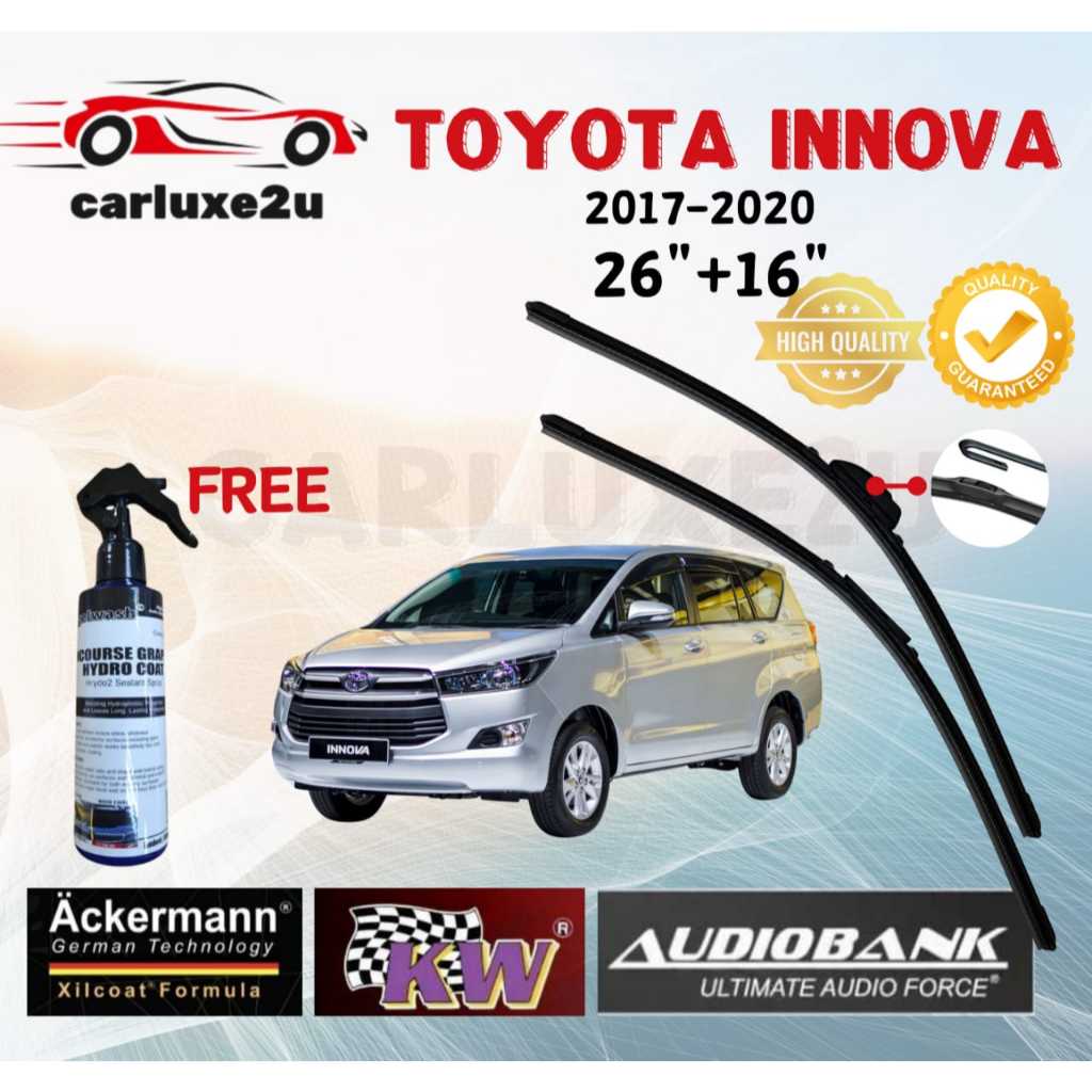 Toyota Innova Year 2017-2020 Car Wiper Coating / Silicone Wiper Blades ...