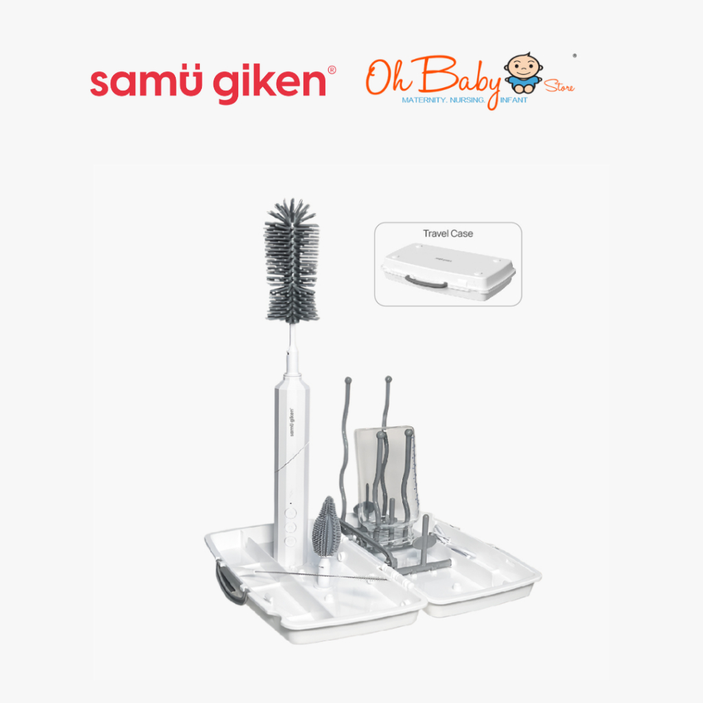 Samu Giken Electric Bottle Brush With Travel Case and Drying Rack ...