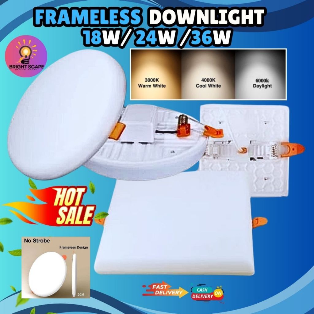 Adjustable LED Panel Downlight Frameless 18W/24W/36W Spring open Hole ...