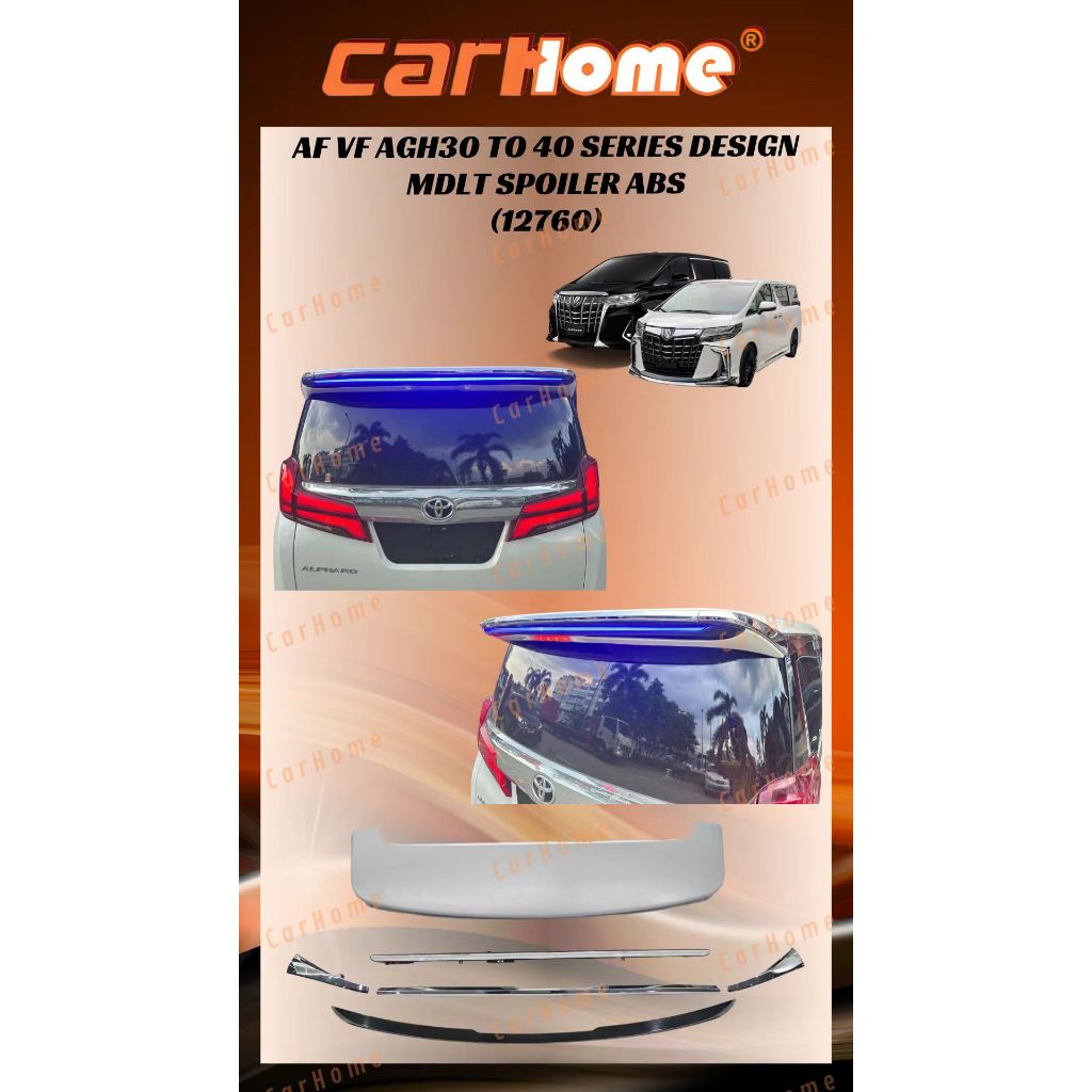 Alphard/Vellfire AGH30-40 Series Design MDLT Rear Roof Spoiler ABS ...