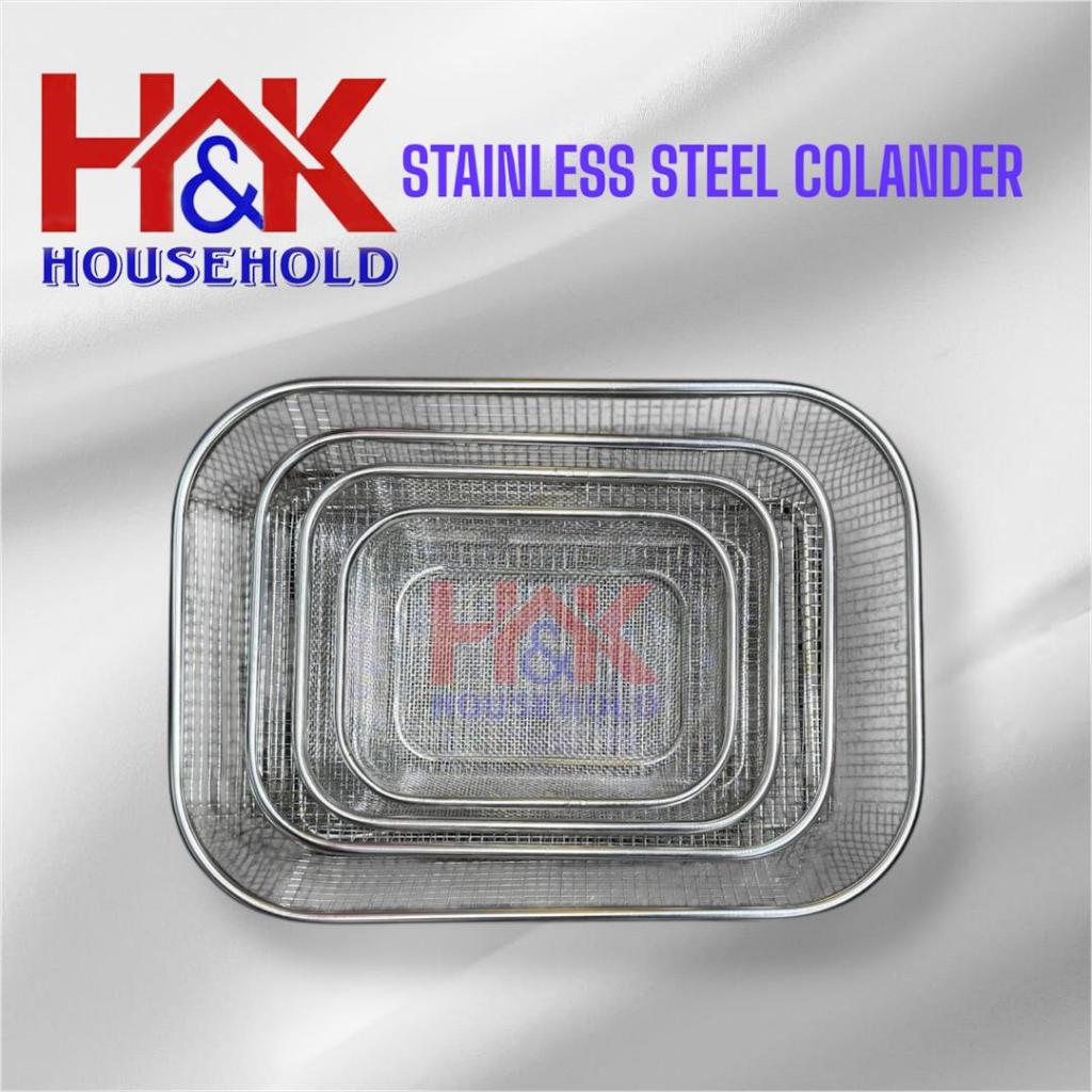 Stainless Steel Rectangular Colander / Strainer / Storage Basket ...