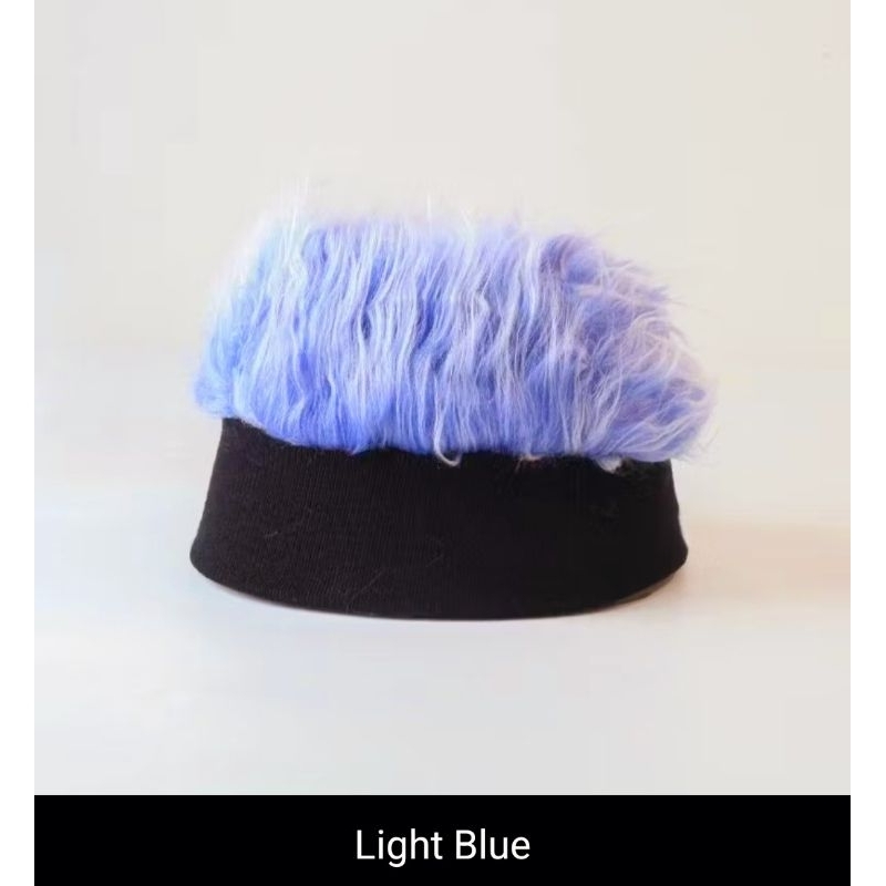 Topi Rambut Palsu Lelaki Dan Perempuan Colour Light Blue Wig Hat ...