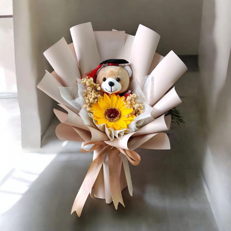 convocation graduation convo grad bouquet flower bear gift | Shopee ...