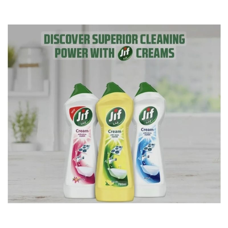 Jif Cream With Micro Crystals [500ml] Removes Tough Dirt For Shiny ...