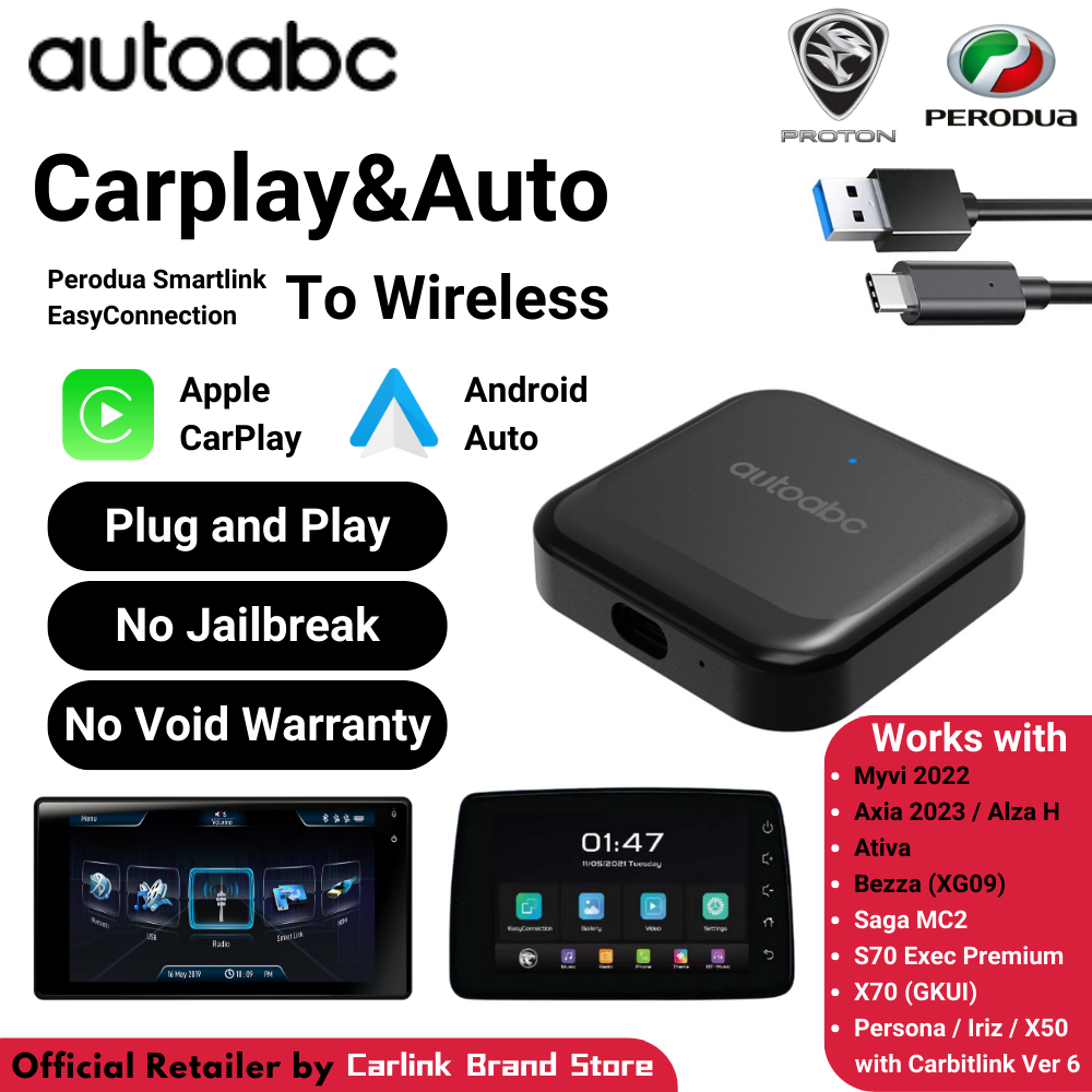 AUTOABC Carplay&Auto for PERODUA Smartlink and PROTON EasyConnection 【CarbitLink Apple CarPlay ...