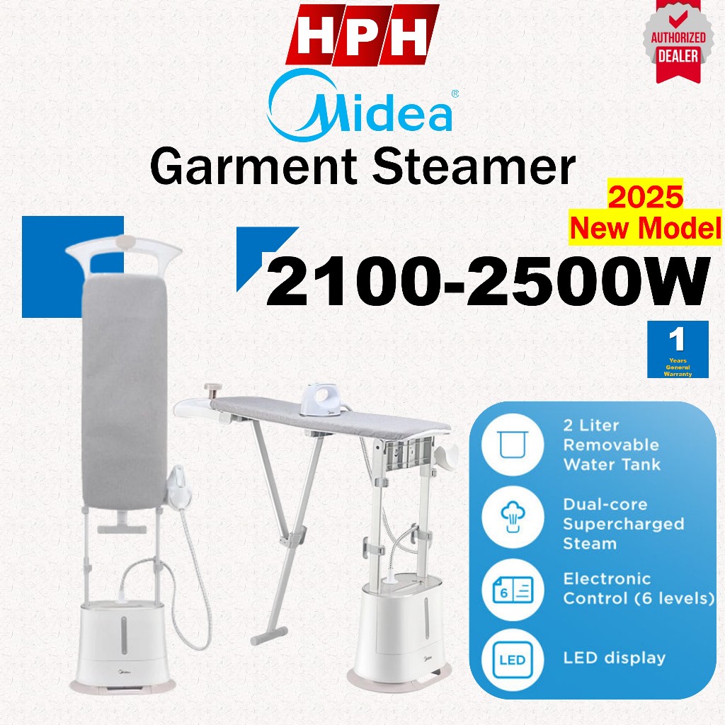 Midea Garment Steamer Iron (1.5L / 2L) GS-150D GS-120D MGS21022BPN 蒸气烫斗 ...