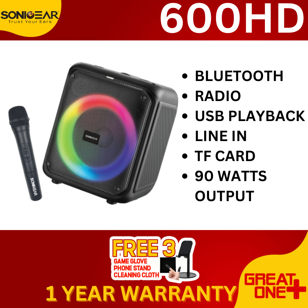 SonicGear Audiox PRO 600HD Portable Bluetooth Speaker with Phone Docking | Free Wireless Mic ...