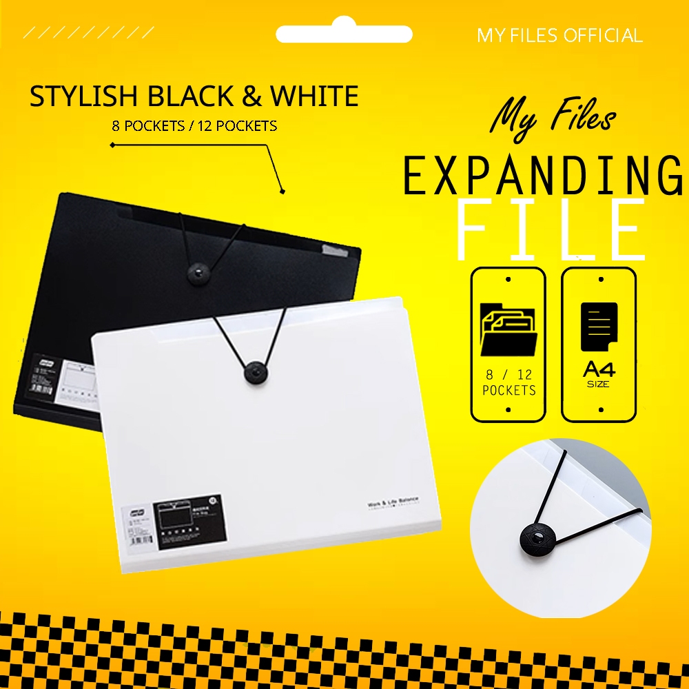 8 Pocket 12 Pocket A4 Expanding File Multilayer Grid File Folder ...