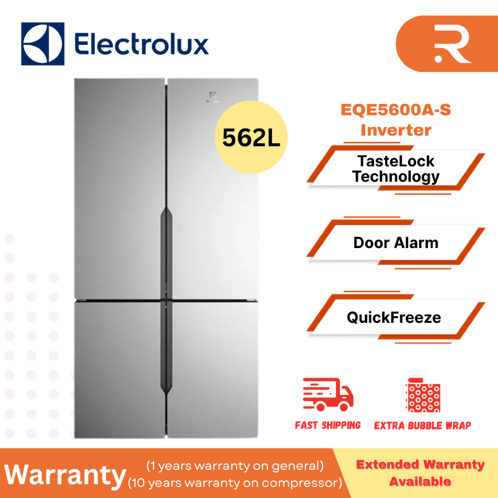 ELECTROLUX Inverter 562L 4 French Door Fridge (Silver) EQE5600A-S ...