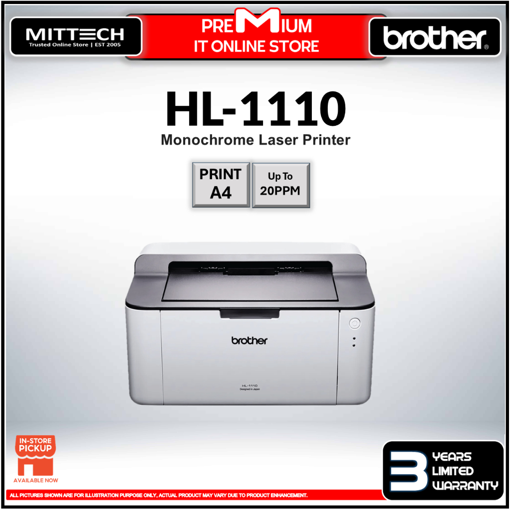 Brother HL-1110 Wired Monochrome Laserjet A4 Printer | Shopee Malaysia