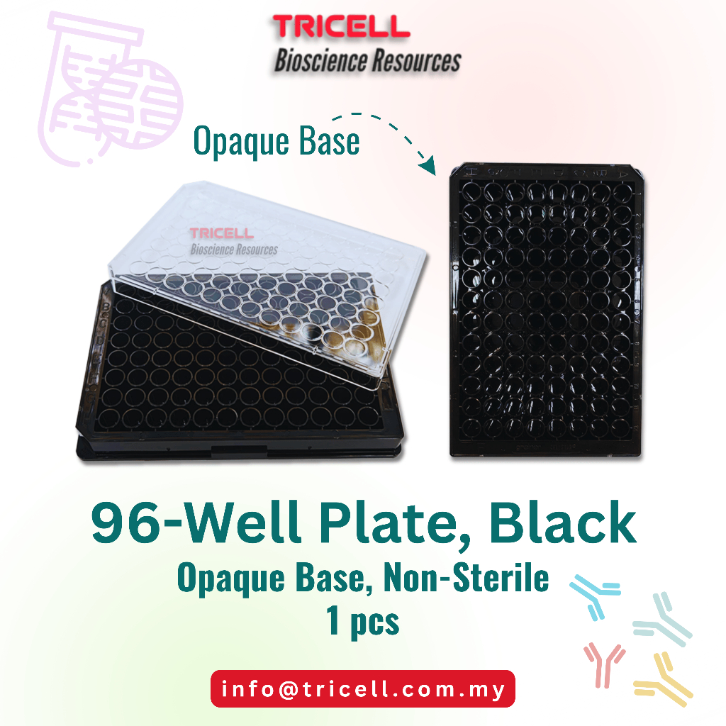 96-WELL PLATE, BLACK, OPAQUE BASE, NON-STERILE, TRANSPARENT LID ...