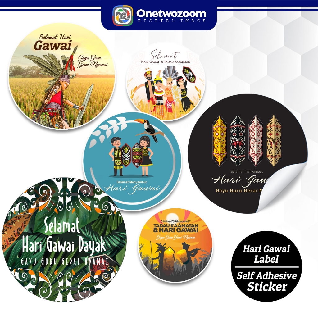 Sticker Hari Gawai | Gawai Cookies Packaging Label | Gawai Gift Box ...