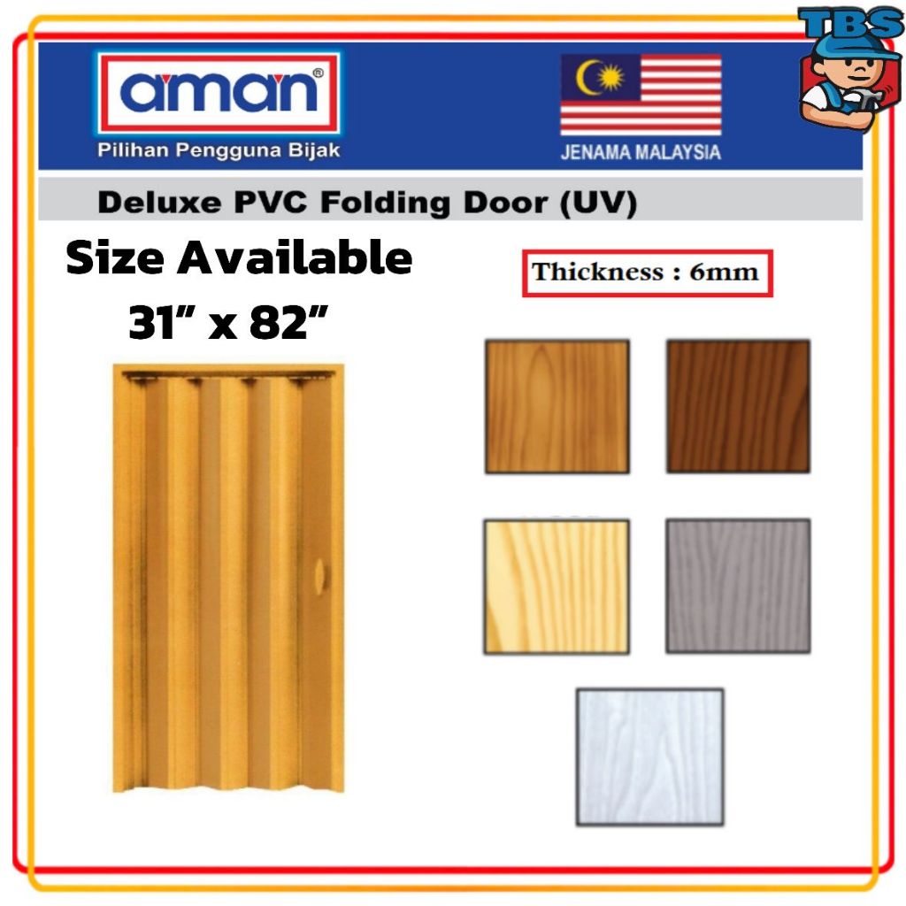 AMAN MALAYSIA 31"x82" TOILET DOOR Folding door pintu jamban Room ...